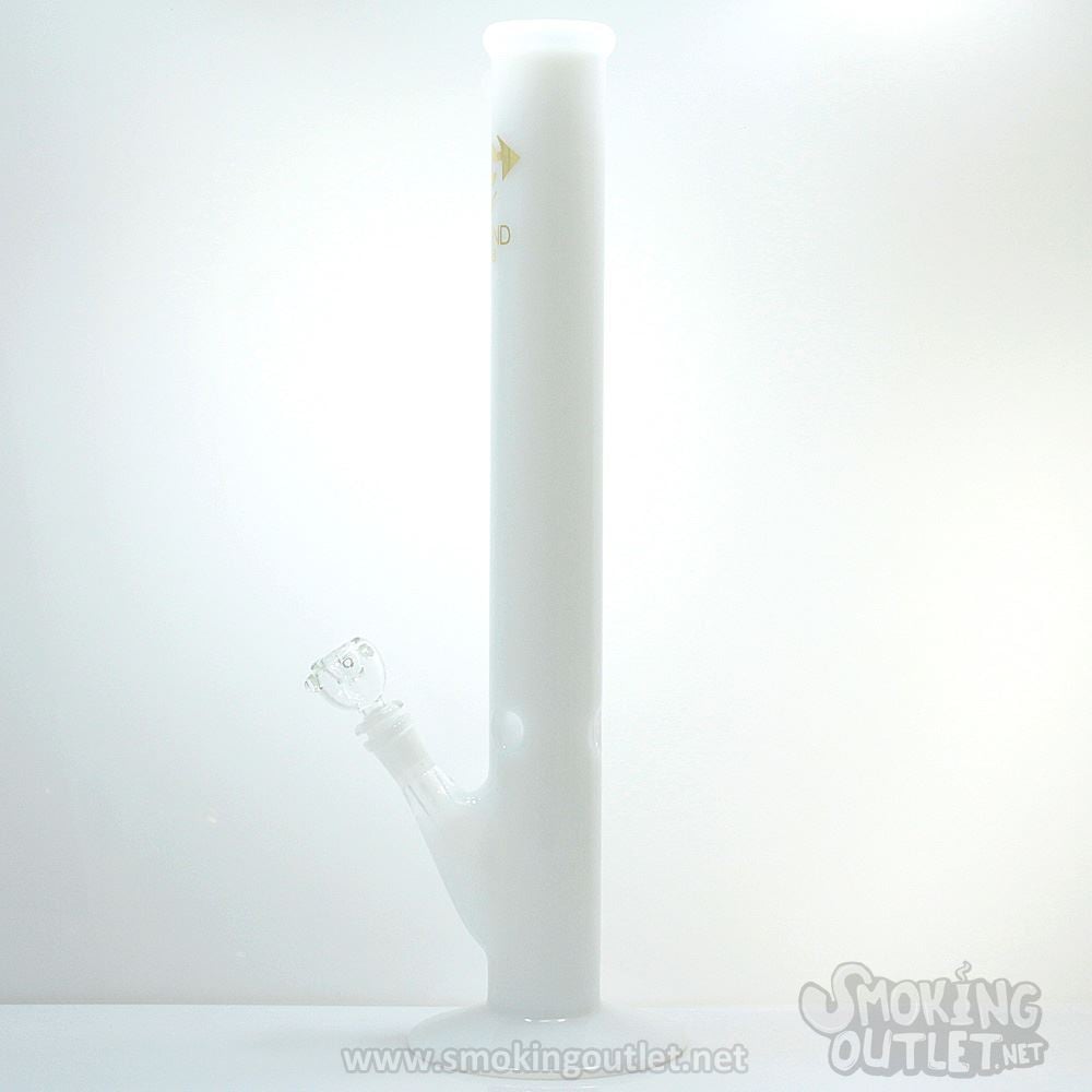 18” White Lightning Bong by Diamond Glass | Smoking Outlet