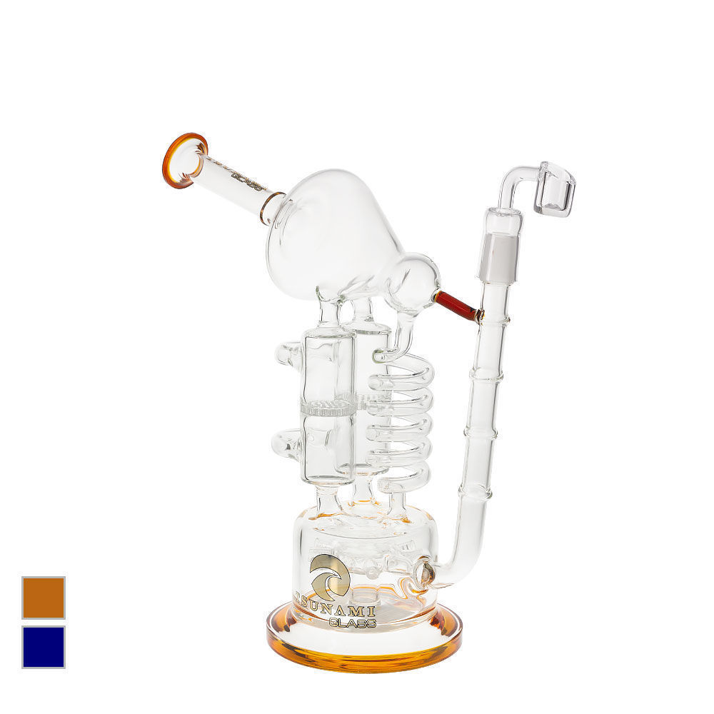 Tsunami Paradox 12" Honeycomb Twist Recycler Water Pipe | Smoking Outlet